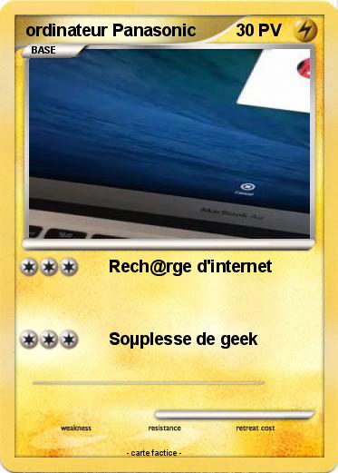 Pokémon ordinateur Panasonic - Rech@rge d'internet - Ma carte Pokémon
