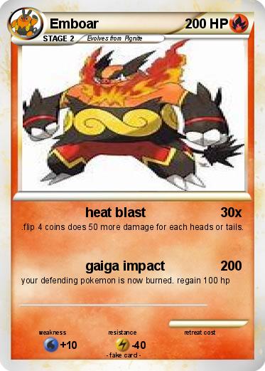 Pokémon Emboar 1134 1134 - heat blast - My Pokemon Card