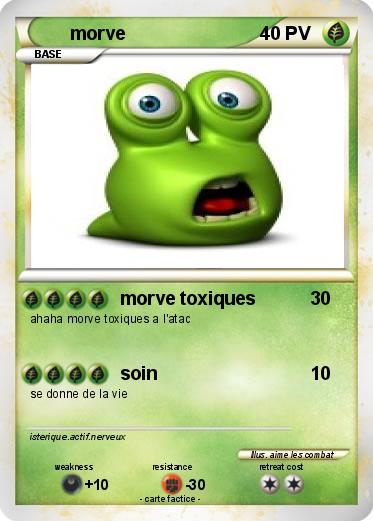 Pokémon morve 5 5 - morve toxiques - Ma carte Pokémon