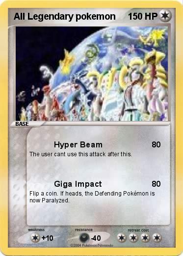 Pokémon All Legendary pokemon - Hyper Beam - My Pokemon Card