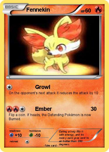 Pokémon Fennekin 321 321 - Growl - My Pokemon Card
