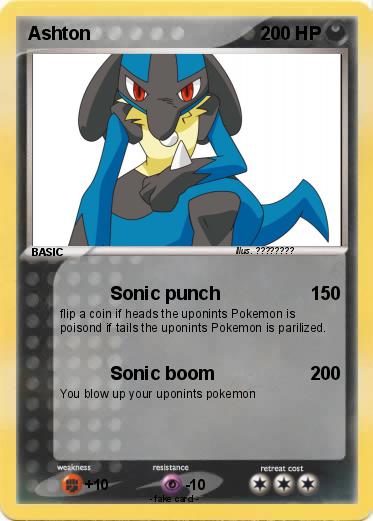 Pokémon Ashton 82 82 - Sonic punch - My Pokemon Card