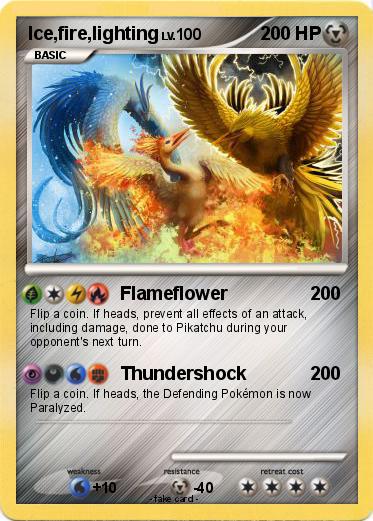 Pokémon Ice fire lighting - Flameflower - My Pokemon Card