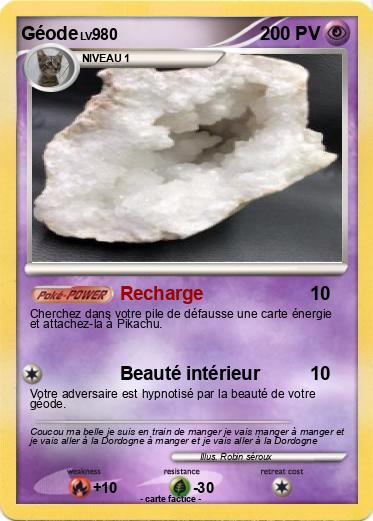 Pokémon Geode 3 3 - Recharge - Ma carte Pokémon