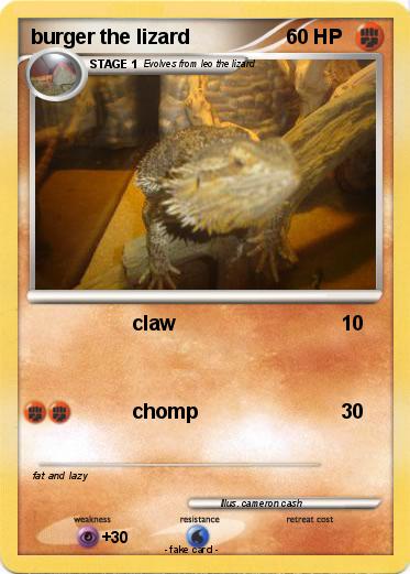 Pokémon burger the lizard - claw - My Pokemon Card