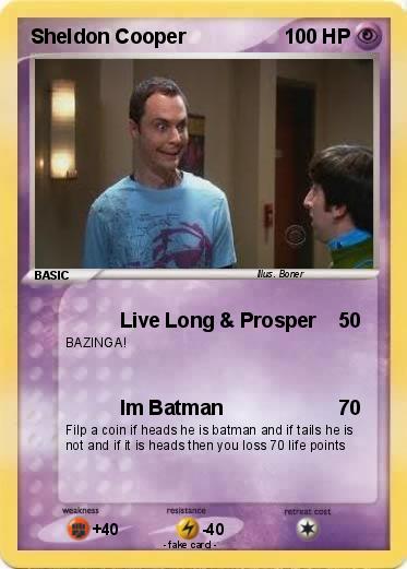 Pokémon Sheldon Cooper 46 46 - Live Long & Prosper - My Pokemon Card