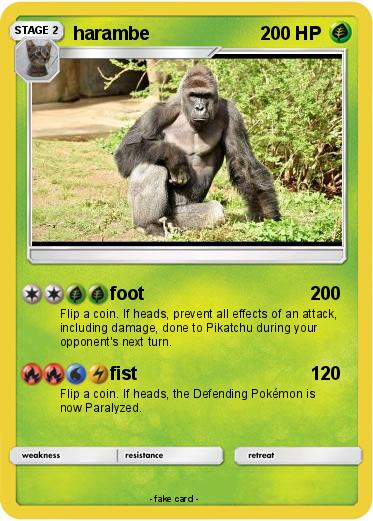 Pokémon harambe 566 566 - foot - My Pokemon Card