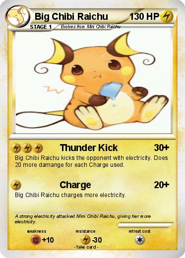 Pokémon Big Chibi Raichu - Thunder Kick - My Pokemon Card