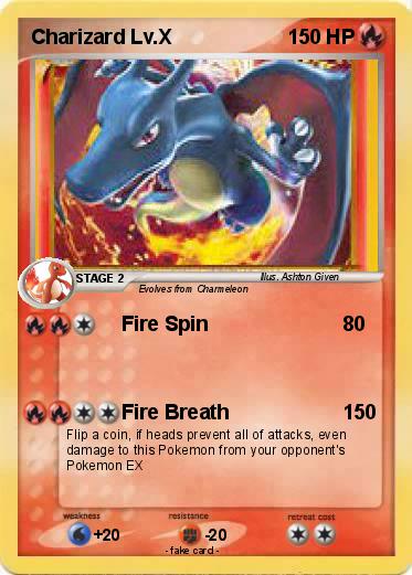 Pokémon Charizard Lv X 103 103 - Fire Spin - My Pokemon Card