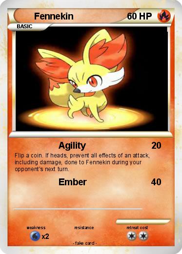 Pokémon Fennekin 348 348 - Agility - My Pokemon Card