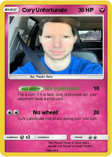 Pokémon Cory Unfortunate - No eyebrows - My Pokemon Card