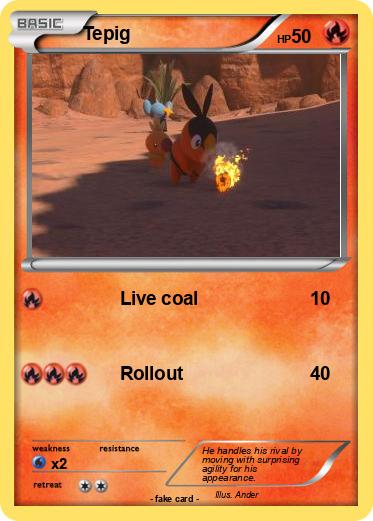Pokémon Tepig 1096 1096 - Live coal - My Pokemon Card