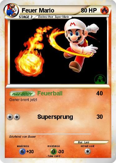 Pokémon Feuer Mario - Feuerball - My Pokemon Card