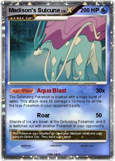 Pokémon Madison s Suicune - Aqua Blast - My Pokemon Card