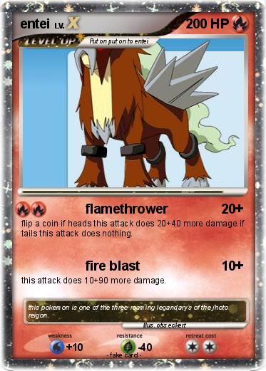 Pokémon entei 576 576 - flamethrower - My Pokemon Card