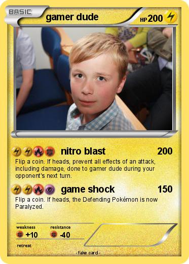 Pokémon gamer dude - nitro blast - My Pokemon Card