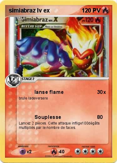 Pokémon simiabraz lv ex - lanse flame - Ma carte Pokémon