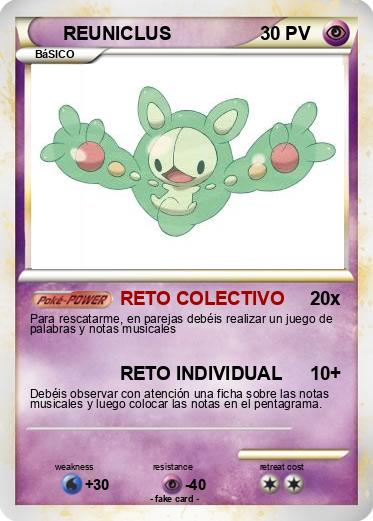 Pokémon REUNICLUS 100 100 - RETO COLECTIVO - Mi carta pokémon