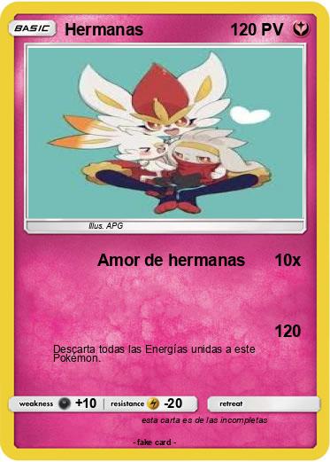 Pokémon Hermanas - Amor de hermanas - Mi carta pokémon