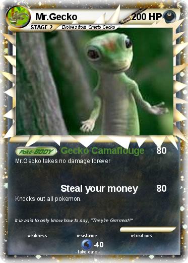 Pokémon Mr Gecko - Gecko Camaflouge - My Pokemon Card