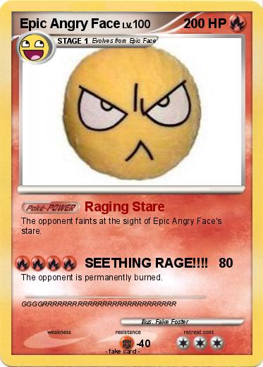 Pokémon Epic Angry Face - Raging Stare - My Pokemon Card