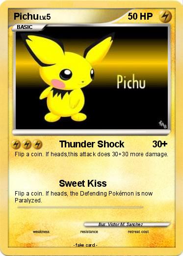 Pokémon Pichu 508 508 - Thunder Shock - My Pokemon Card