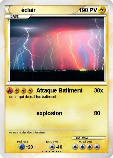 Pokémon eclair 72 72 - Attaque Batiment - Ma carte Pokémon