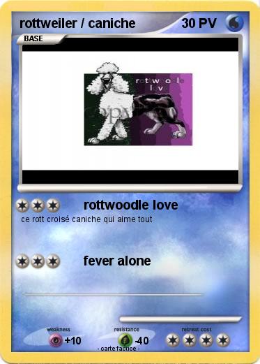 Pokémon rottweiler caniche 11 11 - rottwoodle love - Ma carte Pokémon