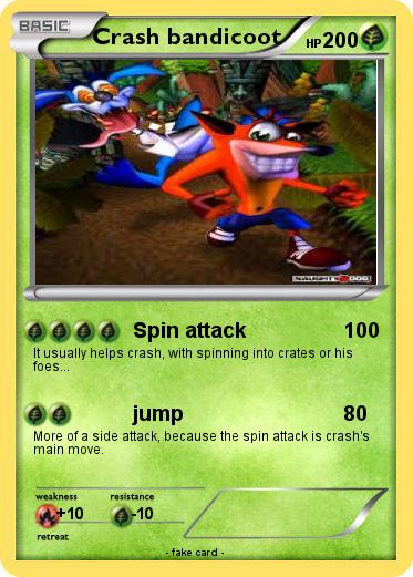 Pokémon Crash bandicoot 230 230 - Spin attack - My Pokemon Card