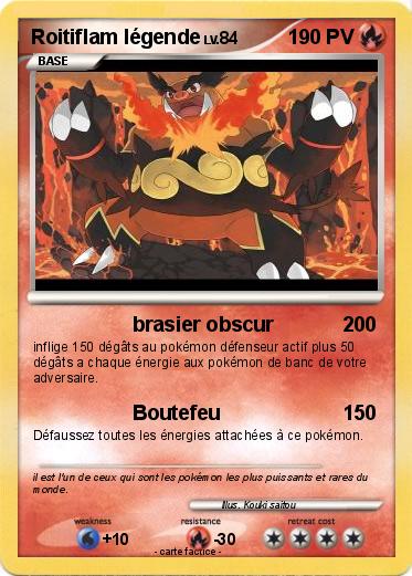 Pokémon Roitiflam legende - brasier obscur - Ma carte Pokémon
