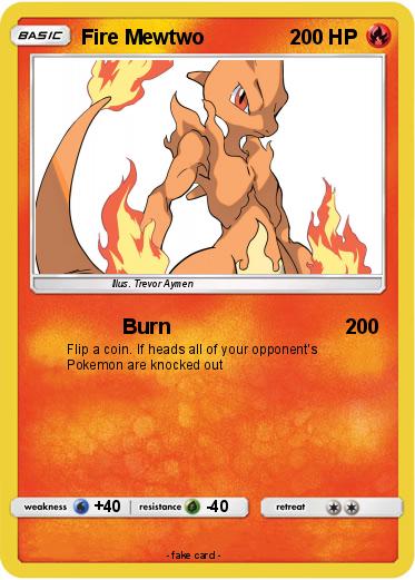 Pokémon Fire Mewtwo 13 13 - Burn - My Pokemon Card