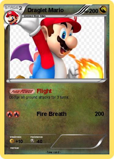 Pokémon Draglet Mario - Flight - My Pokemon Card