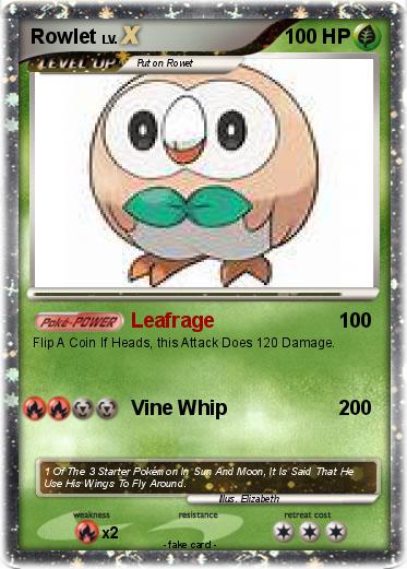 Pokémon Rowlet 42 42 - Leafrage - My Pokemon Card