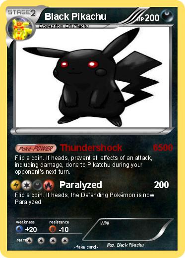 Pokémon Black Pikachu 51 51 - Thundershock 6500 - My Pokemon Card