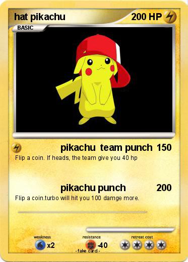 Pokémon hat pikachu 1 1 - pikachu team punch - My Pokemon Card