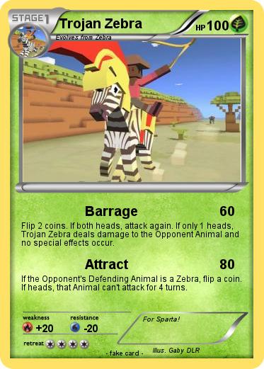 Pokémon Trojan Zebra - Barrage - My Pokemon Card