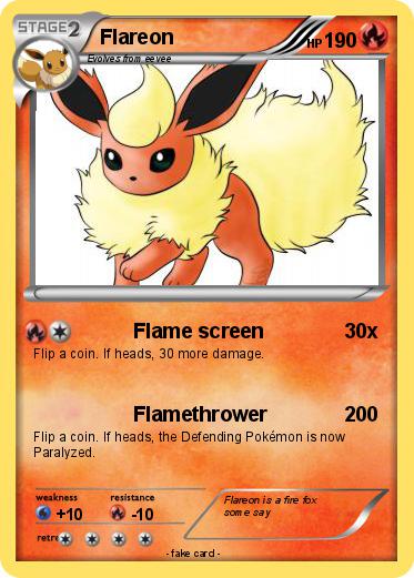 Pokémon Flareon 664 664 - Flame screen - My Pokemon Card