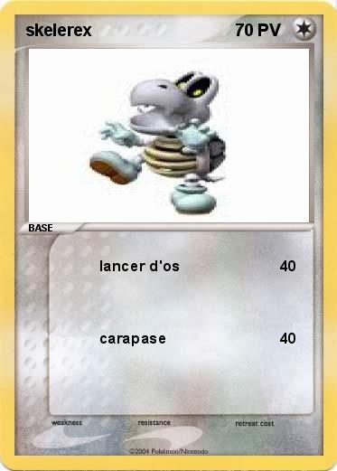 Pokémon skelerex 36 36 - lancer d'os - Ma carte Pokémon