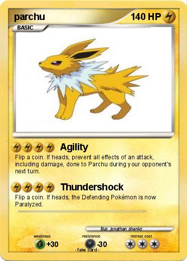 Pokémon parchu 1 1 - Agility - My Pokemon Card