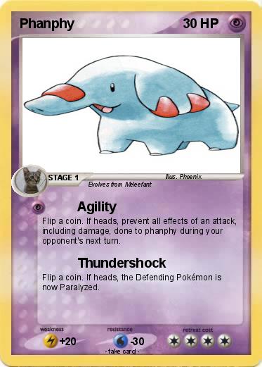 Pokémon Phanphy 3 3 - Agility - My Pokemon Card