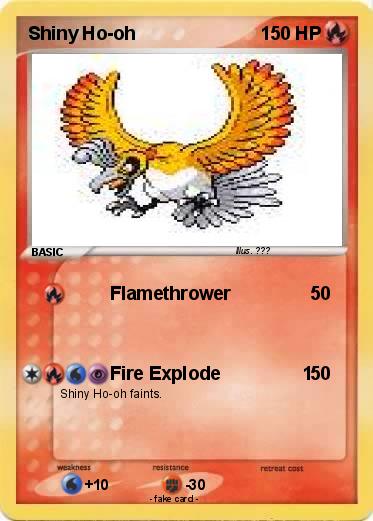 Pokémon Shiny Ho oh 12 12 - Flamethrower - My Pokemon Card