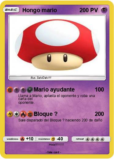 Pokémon Hongo mario - Mario ayudante - Mi carta pokémon