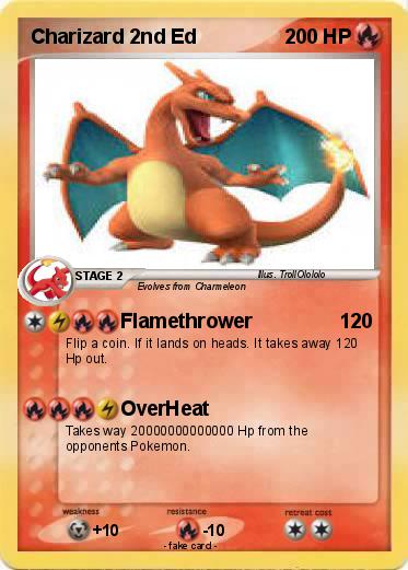 Pokémon Charizard 2nd Ed - Flamethrower - My Pokemon Card