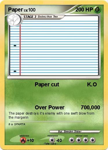 Pokémon Paper 140 140 - Paper cut K.O - My Pokemon Card