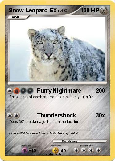 Pokémon Snow Leopard EX - Furry Nightmare - My Pokemon Card