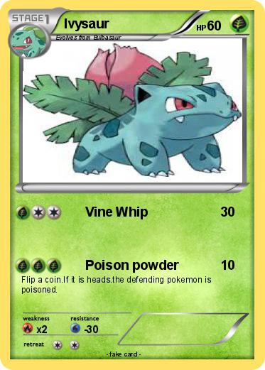 Pokémon Ivysaur 603 603 - Vine Whip - My Pokemon Card
