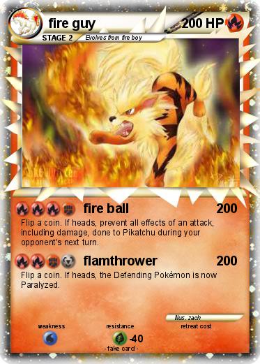 Pokémon fire guy 25 25 - fire ball - My Pokemon Card