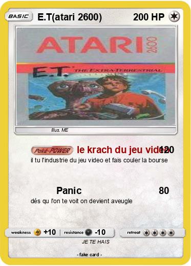 Pokémon E T atari 2600 2600 - le krach du jeu video - My Pokemon Card