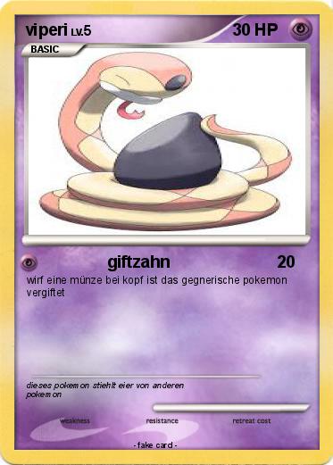 Pokémon viperi - giftzahn - My Pokemon Card