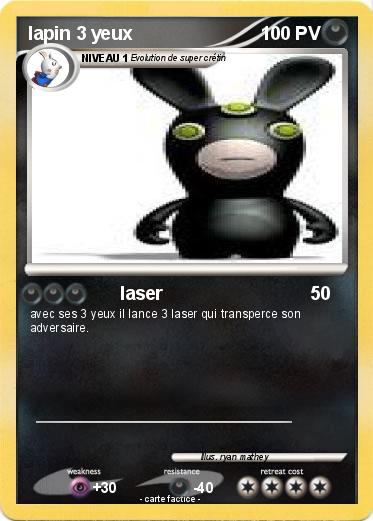 Pokémon lapin 3 yeux - laser - Ma carte Pokémon